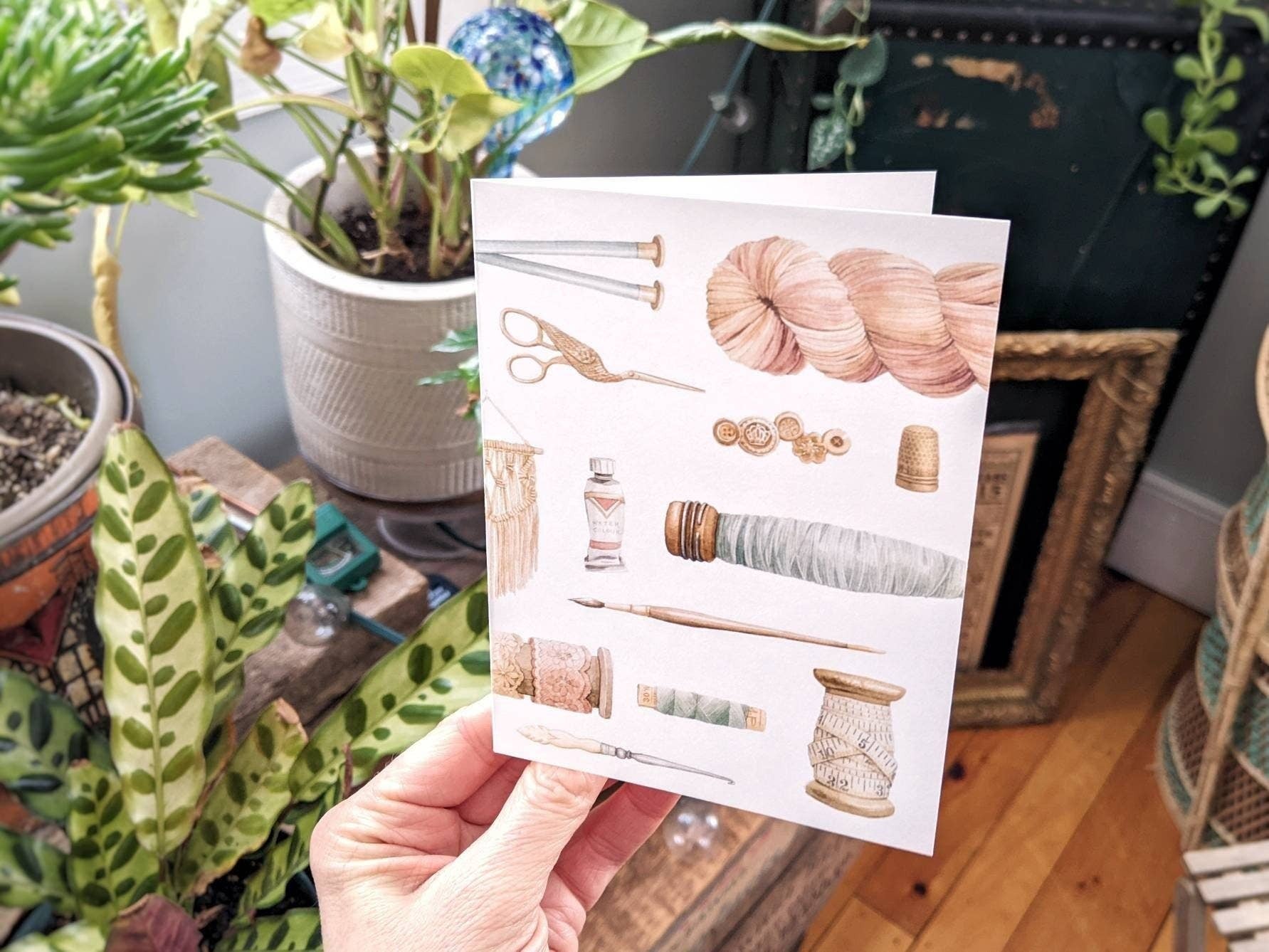 Vintage Crafting Tools Notecard | Dianne Rodger Jewellery