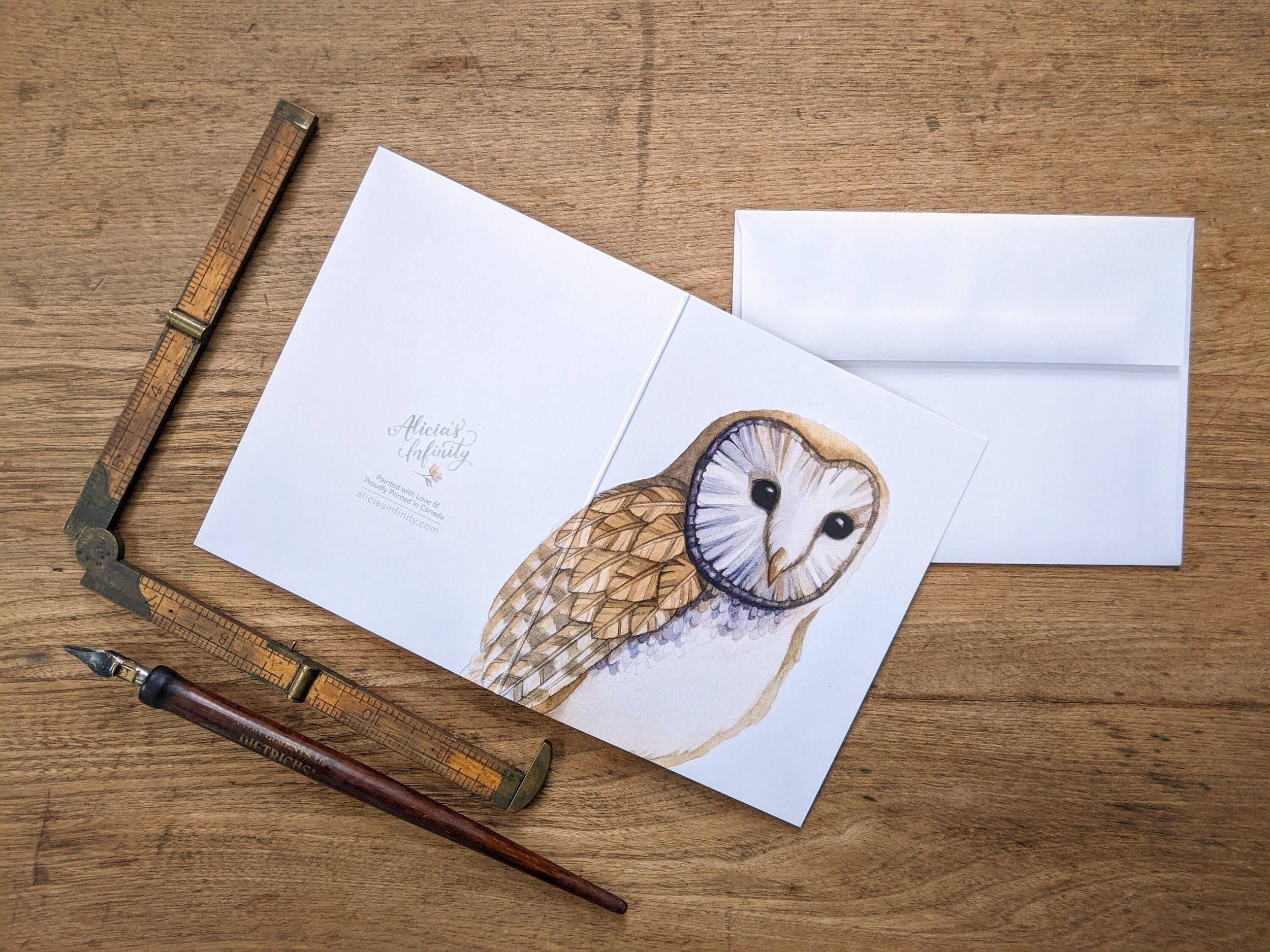 Barn Owl Notecard | Dianne Rodger Jewellery